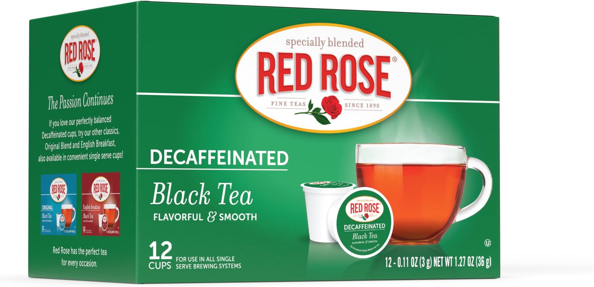 Amazon.com : Red Rose Naturally Decaffeinated Black Tea Specially ...
