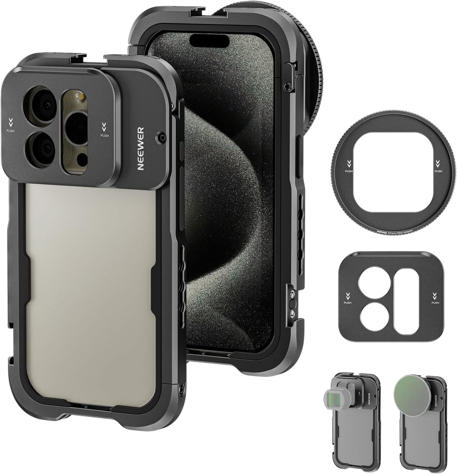 NEEWER Handy Video Rig,Handy Griff Stabilisatorkäfig mit Zubehörschuh ...