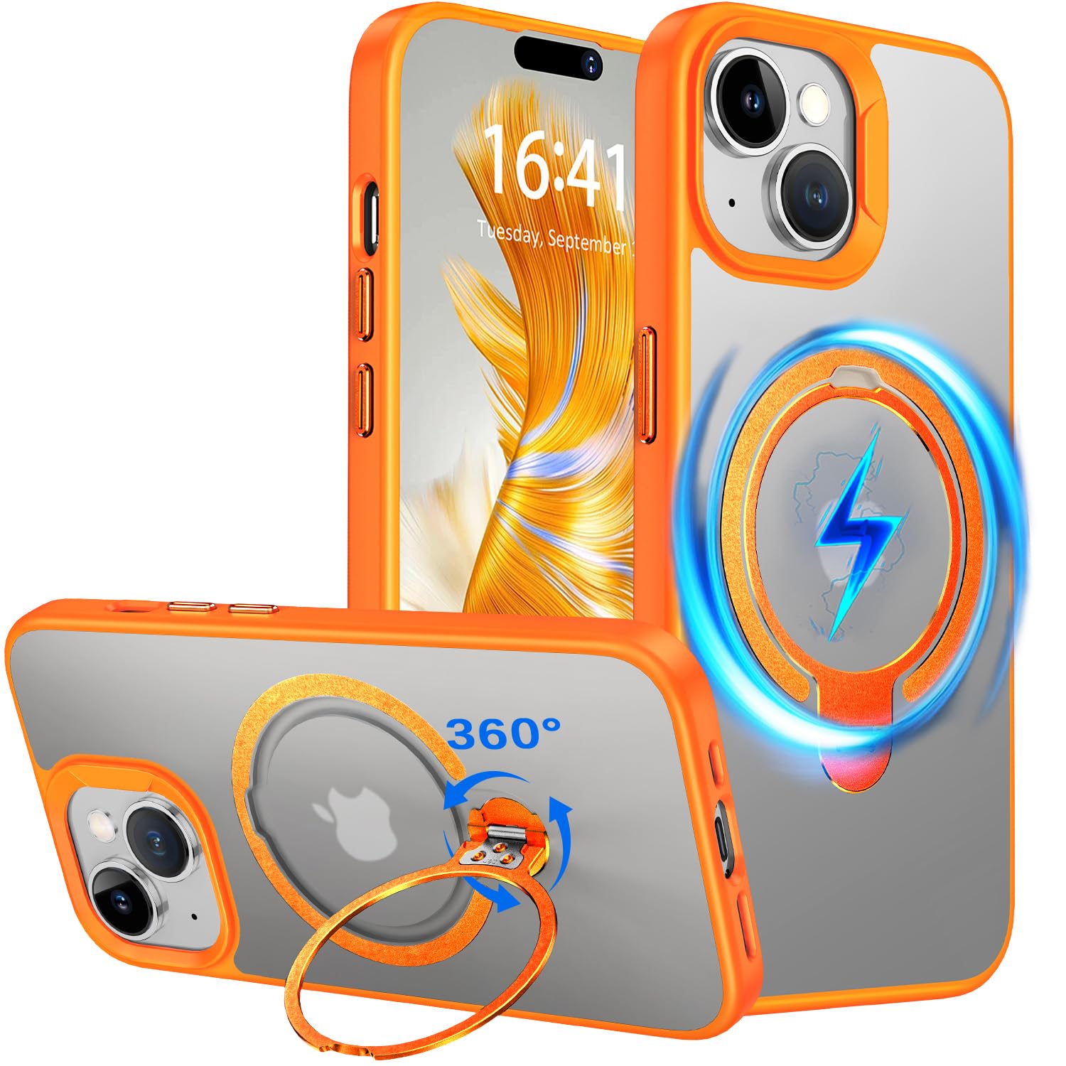 Amazon.com: FTLSPMZT Upgraded Magnetic 360° Spin Stand for iPhone 15 ...