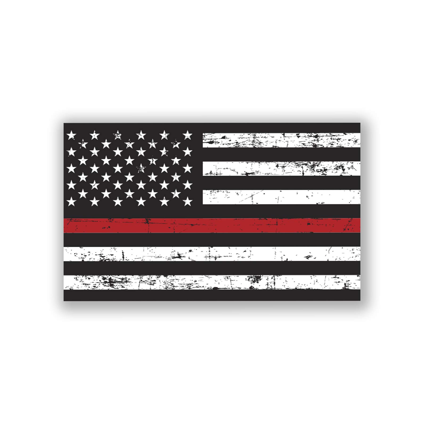 Amazon.com: Thin Red Line Distressed Flag 2-Pack Decal Sticker | 5 ...