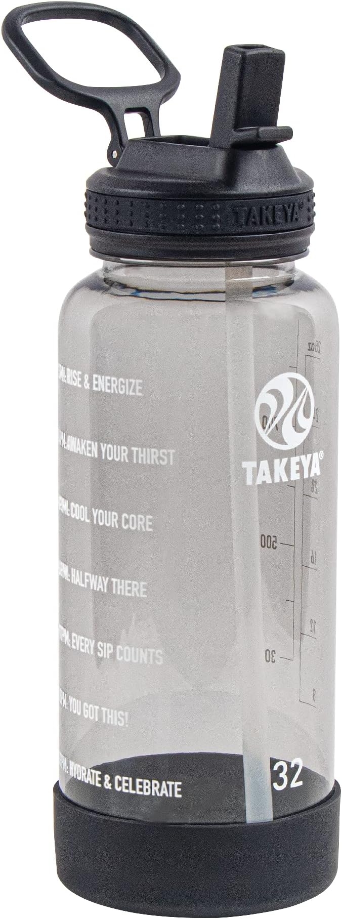 Amazon.com: Takeya Tritan 32 oz Motivational Water Bottle with Straw Lid - Durable, BPA-Free ...