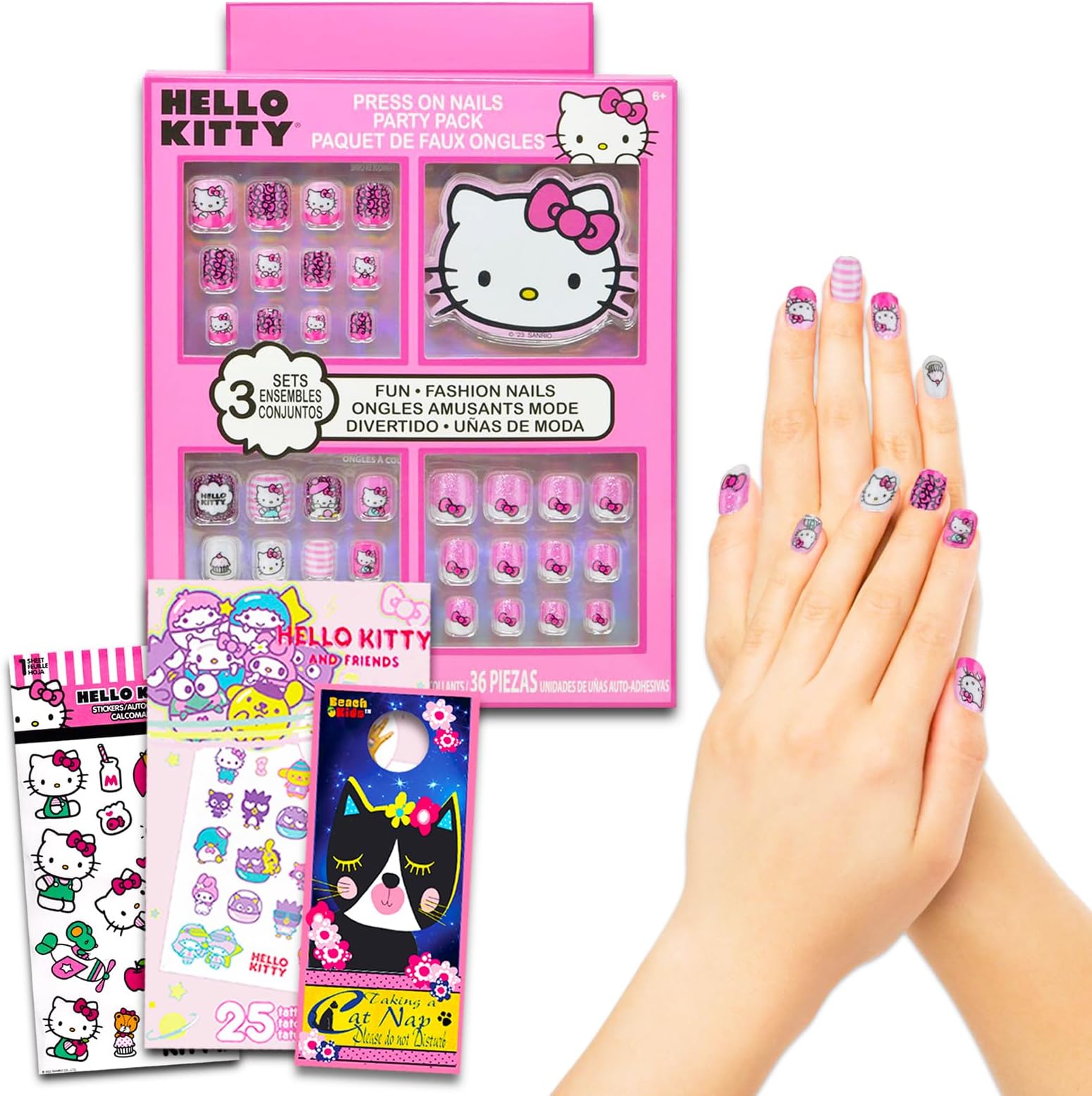 Amazon.com: Hello Kitty Nail Art Stickers Set for Girls - Bundle with ...