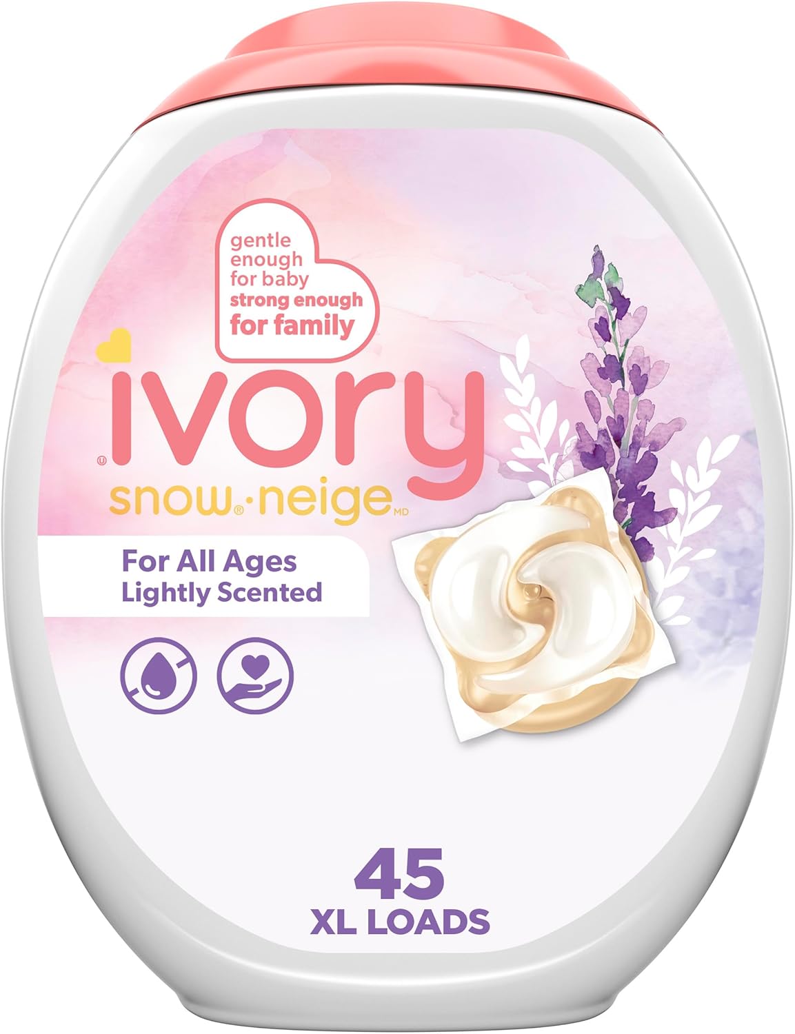 Ivory Snow Laundry Detergent Pacs, For All Ages, Hypoallergenic ...