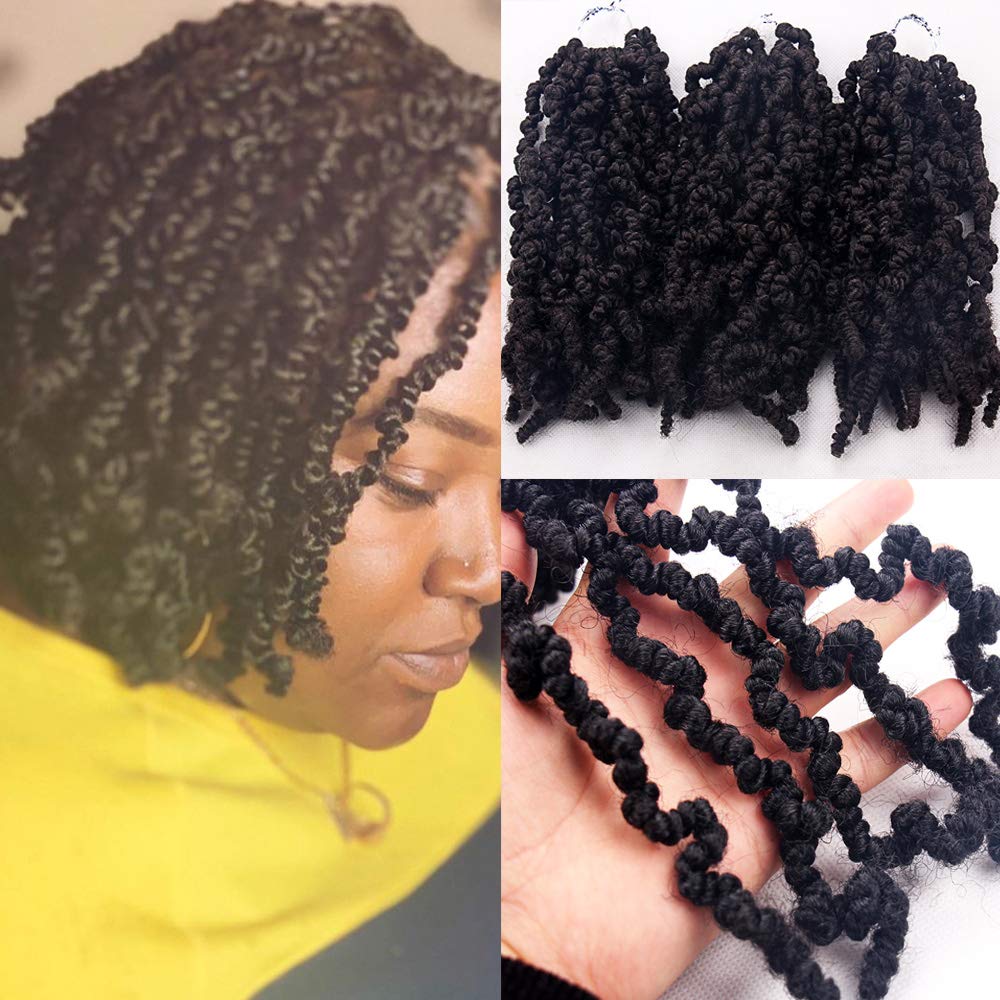Buy 10 inch Short Curly Spring twist crochet hair Braids Pre-twisted ...