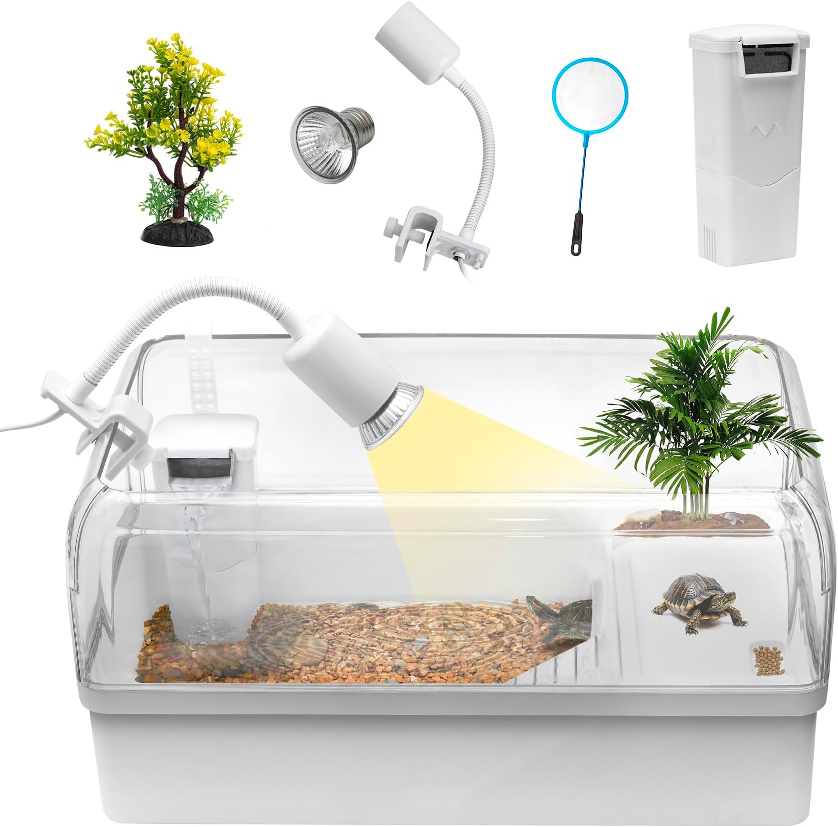 Amazon.com : Wedoelsim Turtle cage Tortoise Terrarium with Pump＆Filter ...