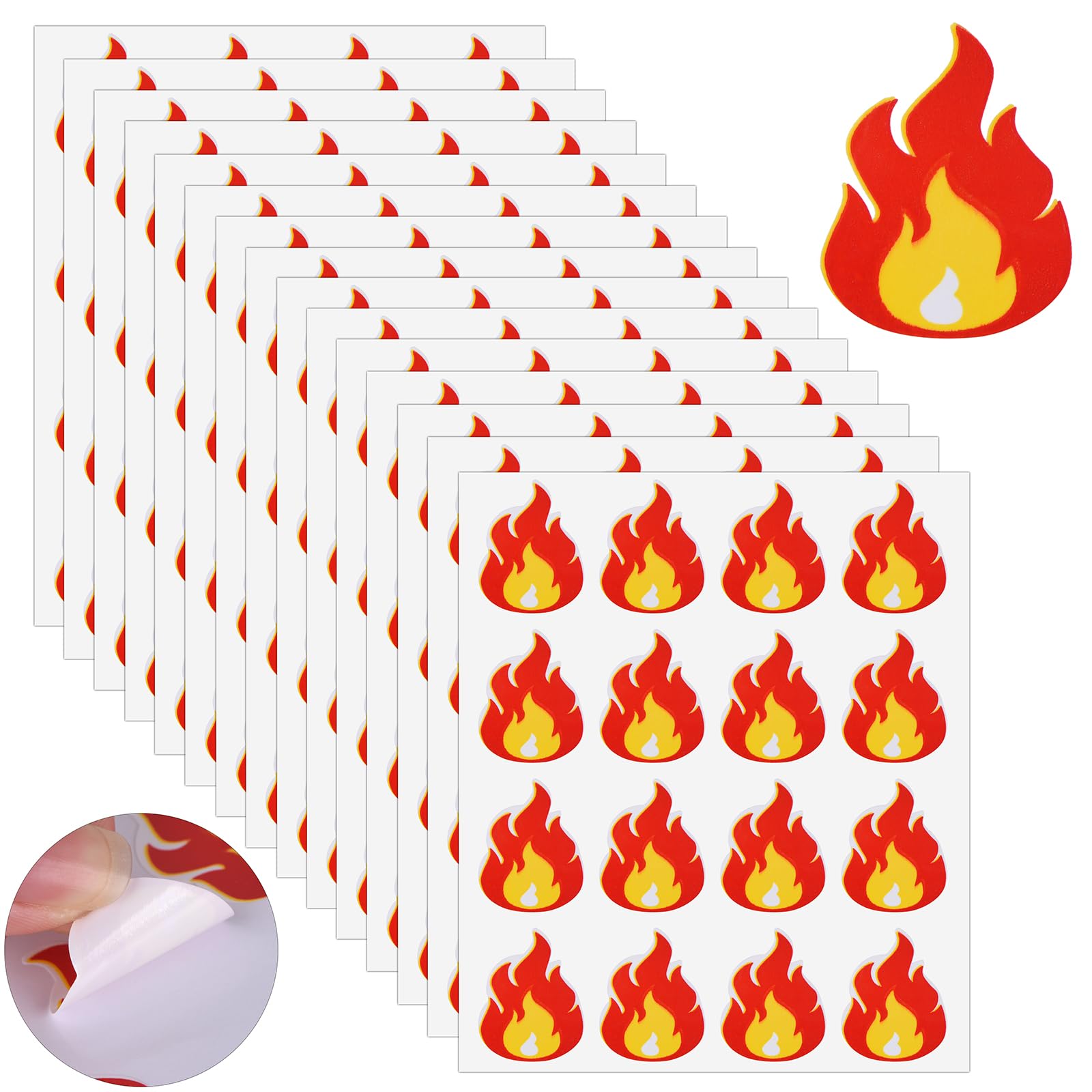 Amazon.com : 240 Pcs Flame Vinyl Stickers, Premium Waterproof Fire ...
