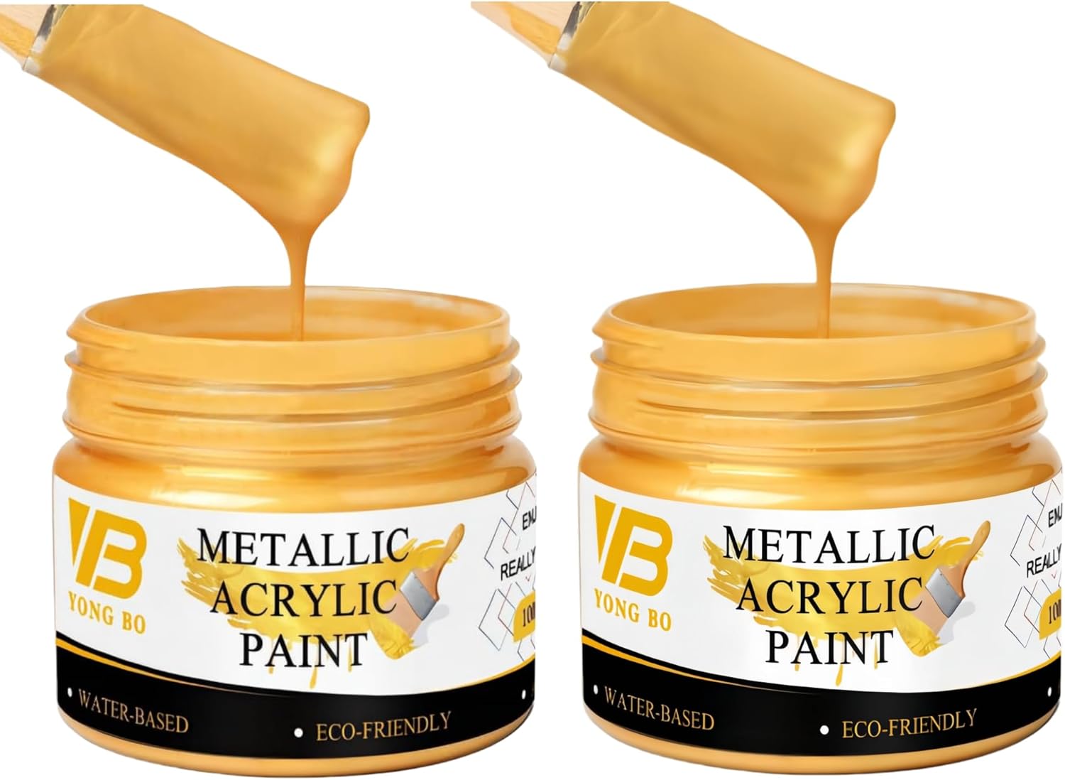 Amazon.com: YongBo Acrylic Metallic Gold Leaf Paint - 200ml, Non-Toxic ...