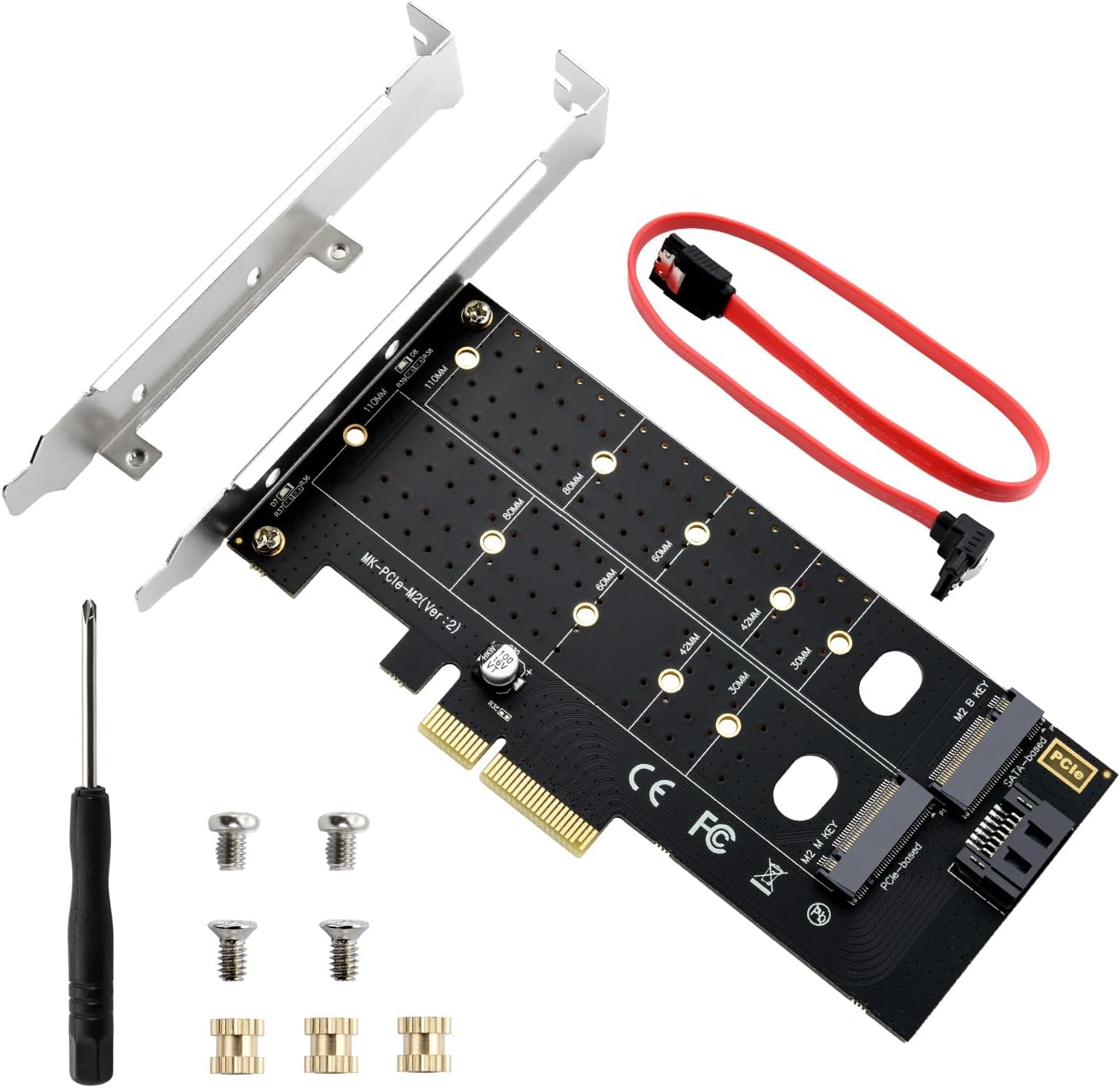 Amazon.com: Dual NVMe PCIe Adapter, RIITOP M.2 NVMe SSD to PCI-e 3.1 x8/x16 Card Support M.2 (M ...