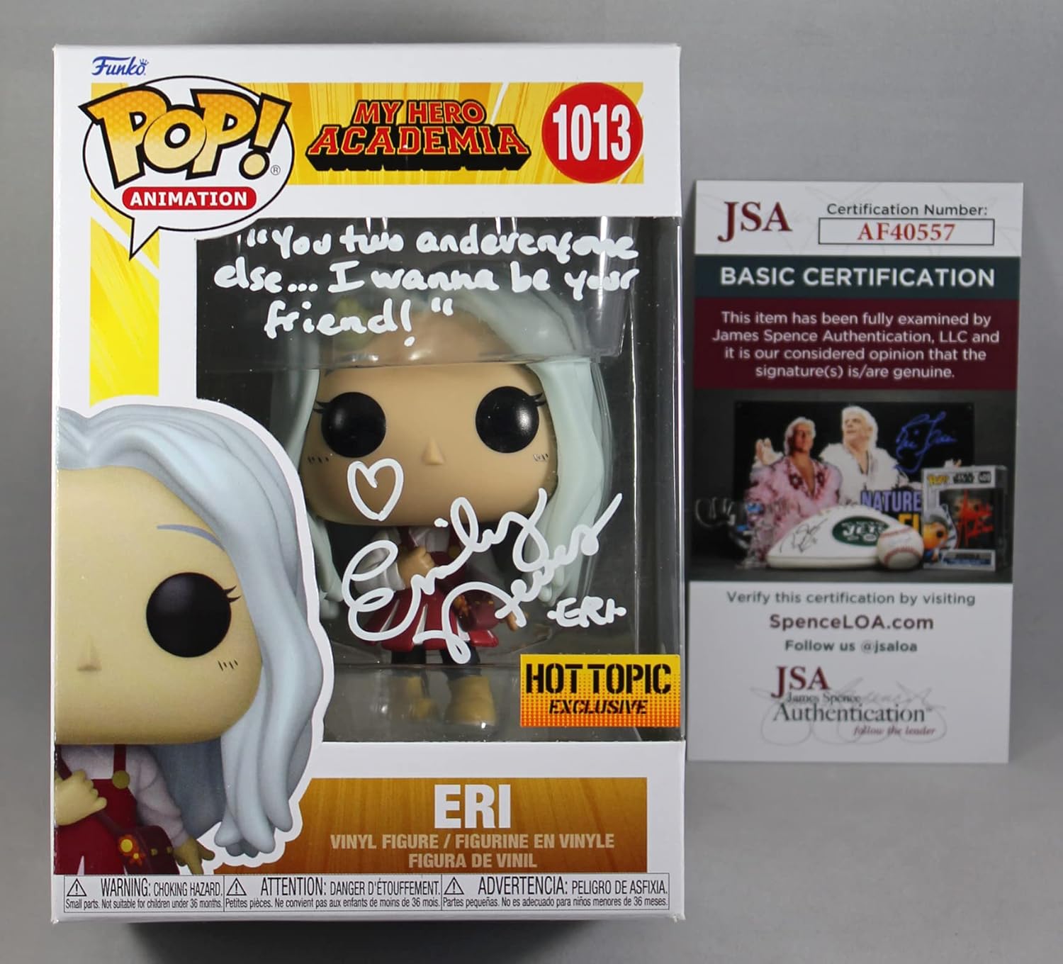 Emily Neves Signed My Hero Academia Eri Funko Pop Vinyl Figure w/JSA ...