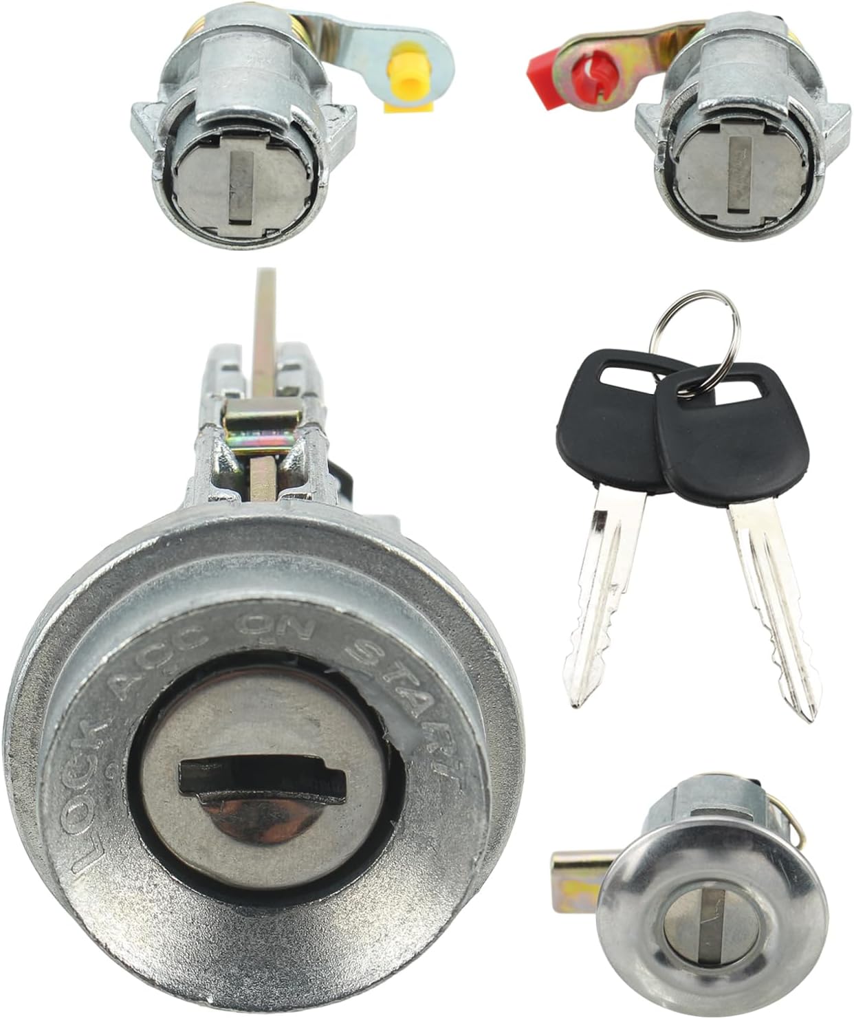 Amazon.com: MOTOKU Set of 4 Ignition Switch Door Lock Cylinder with ...