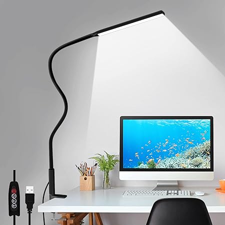 PHIVE LED Desk Lamp, Architect Clamp Task Table Lamp, 20W Super Bright ...