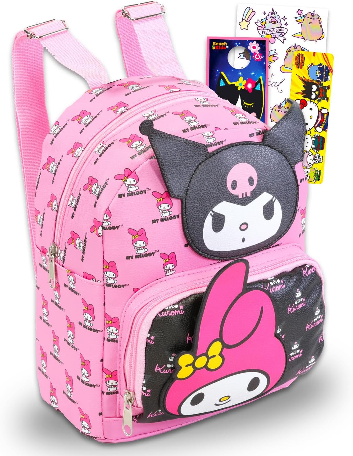 Amazon.com: My Melody and Kuromi Mini Backpack for Women - 12” Faux ...