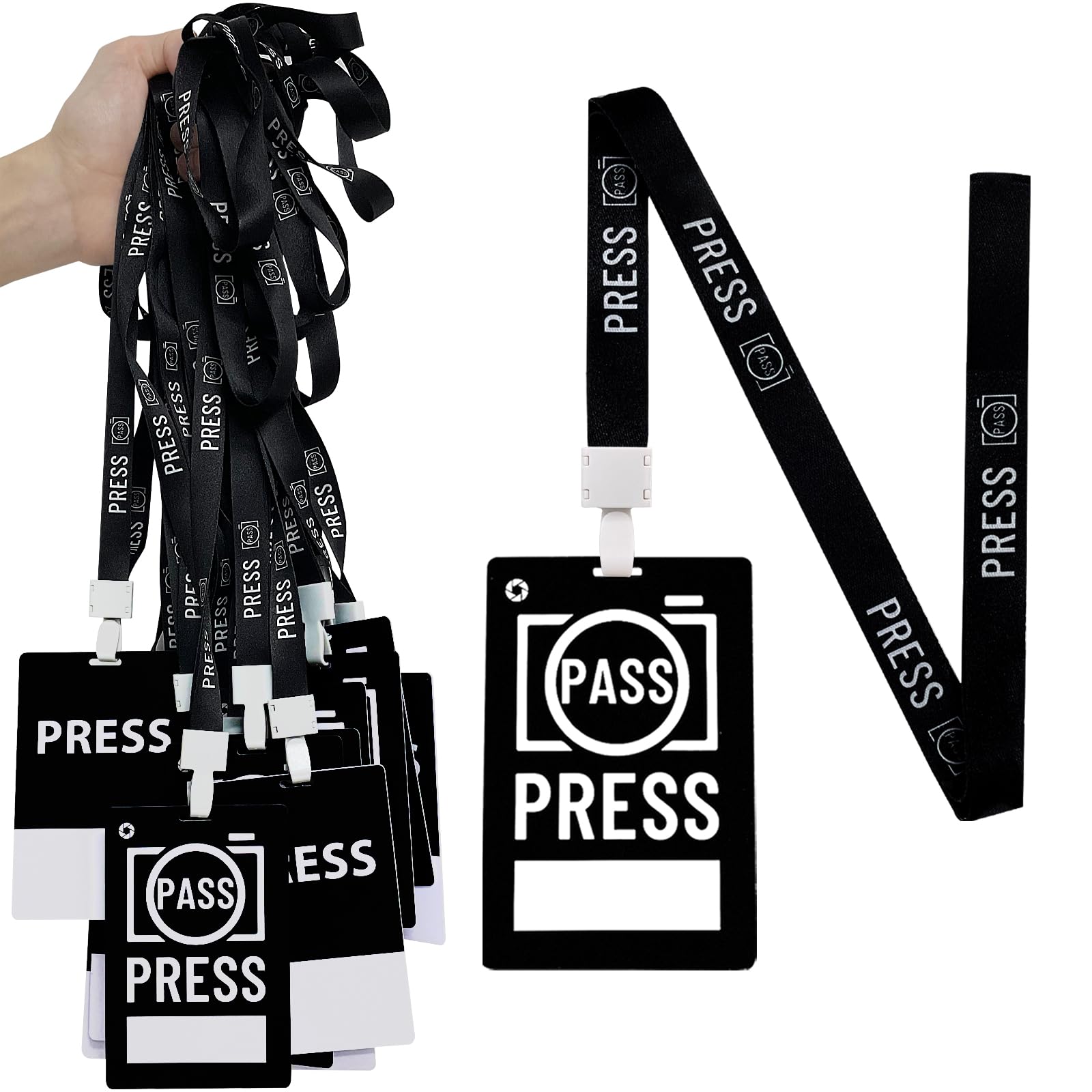 Amazon.com : 25 Sets of PVC Press Pass Cards Press Party Pass Award ...