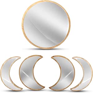 Amazon.com: Lunar Sol - Moon Phase Mirror Set - Real Glass with Solid ...
