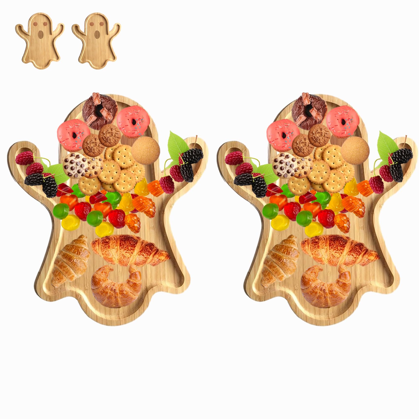 Amazon.com | TangFee 2 Pcs Halloween Ghost Serving Platter, Halloween ...