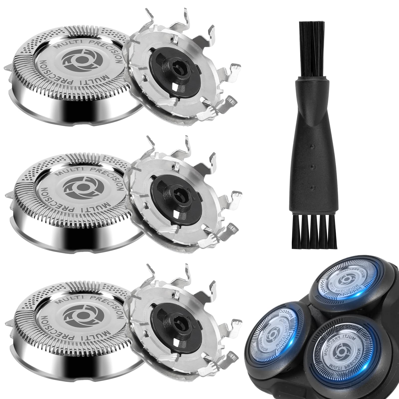 3 Pack Replacement Shaver Heads Compatible with Philips, Series 5000 ...