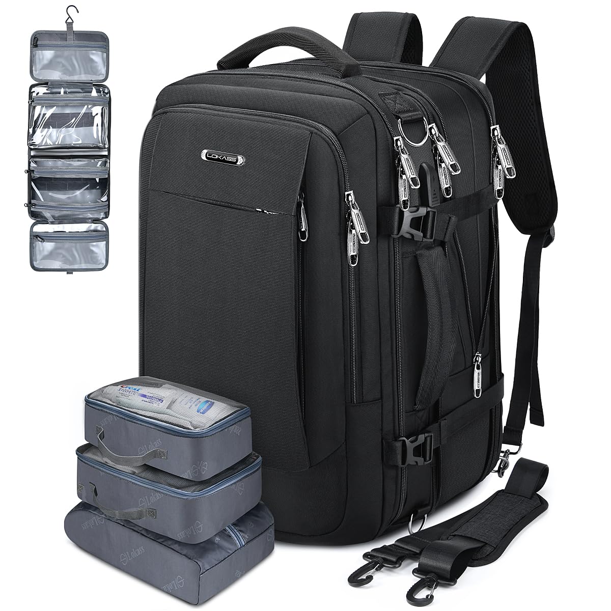 LOKASS 55L Travel Backpack All in One Carry on Backpack/Handbag ...