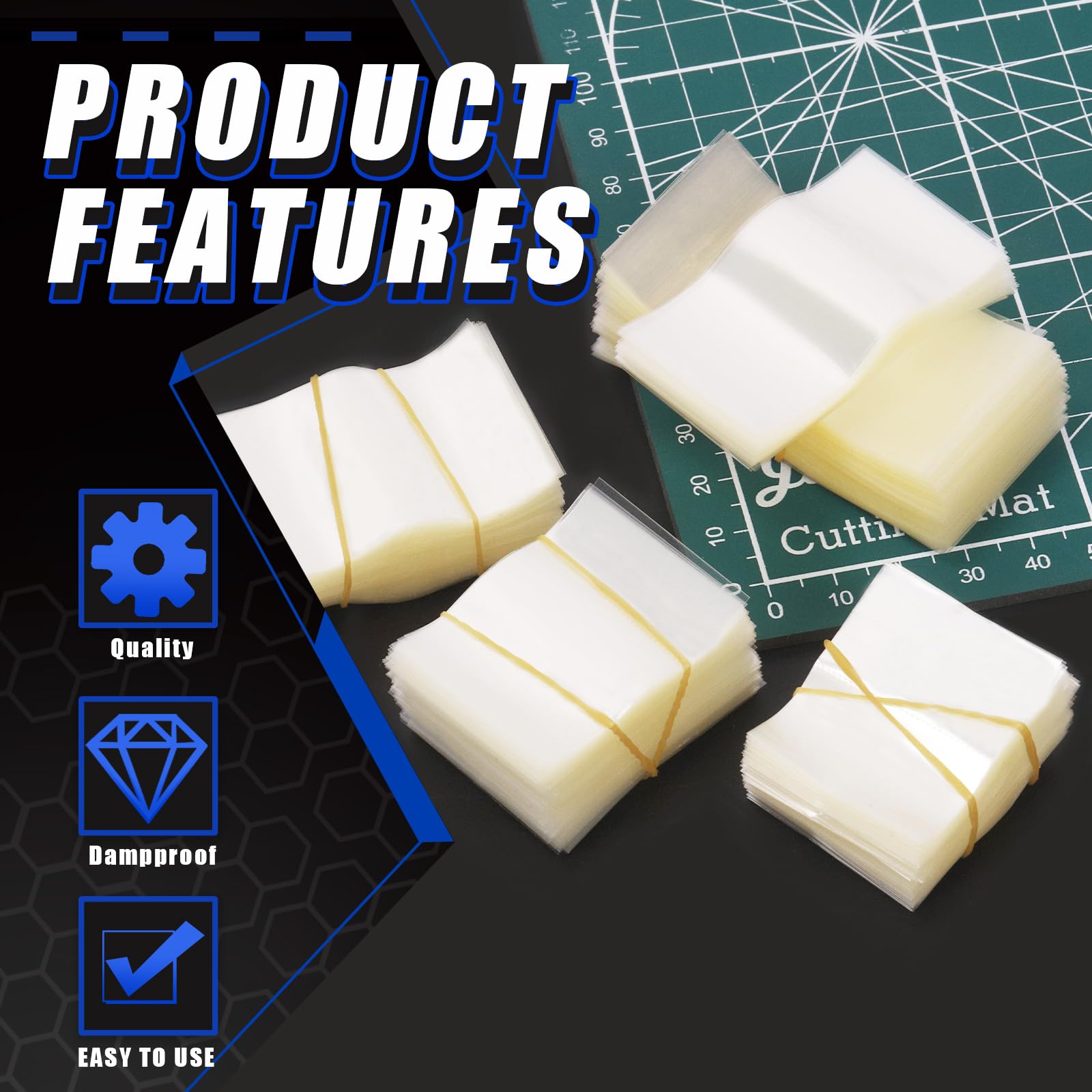 Snapklik.com : 1200Pcs Clear Heat Shrink Wrap Bands, 6 Sizes Perforated ...