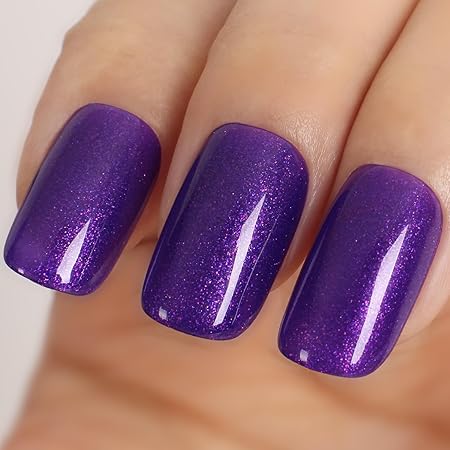 Amazon.com: TUTUYU Glitter Deep Purple Gel Polish,15ml UV/LED Soak Off ...