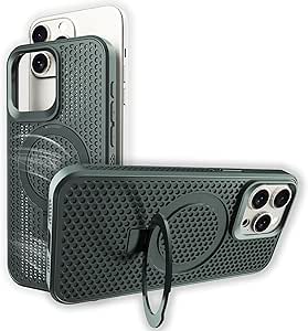 Amazon.com: LAUDTEC Heat Dissipation Breathable Cooling Case with Stand for iPhone 15 Pro 6.1 ...