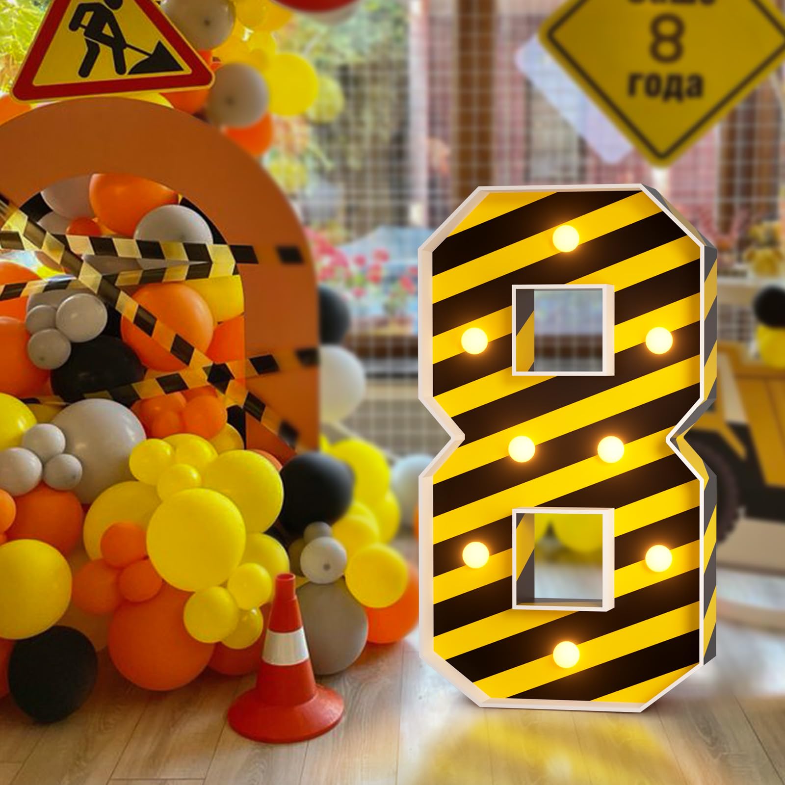 Snapklik.com : Marquee Numbers Construction Birthday Decorations: 3ft ...