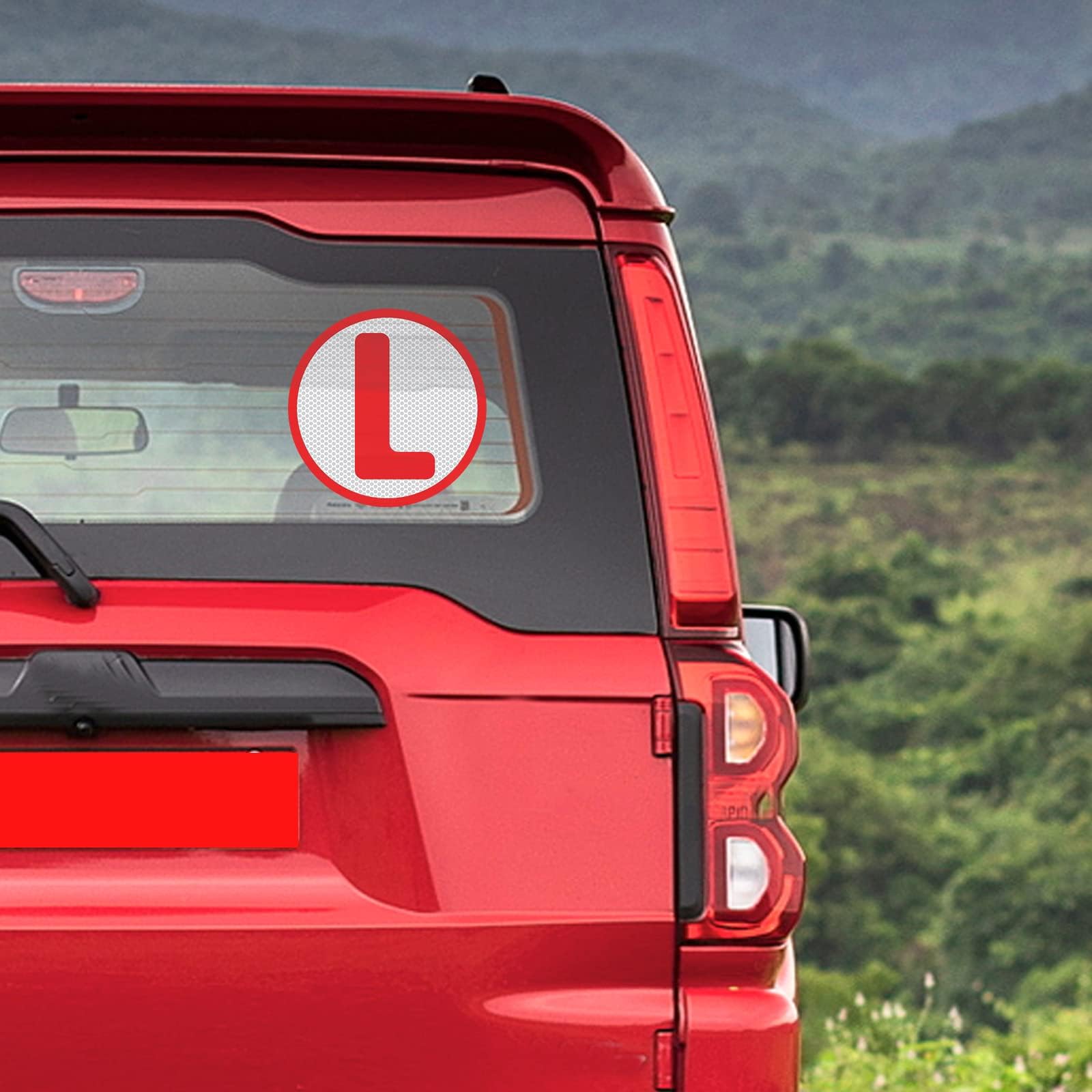 CVANU 2pcs Reflective L-Board Learner Driver Vinyl Exterior Decal Red ...