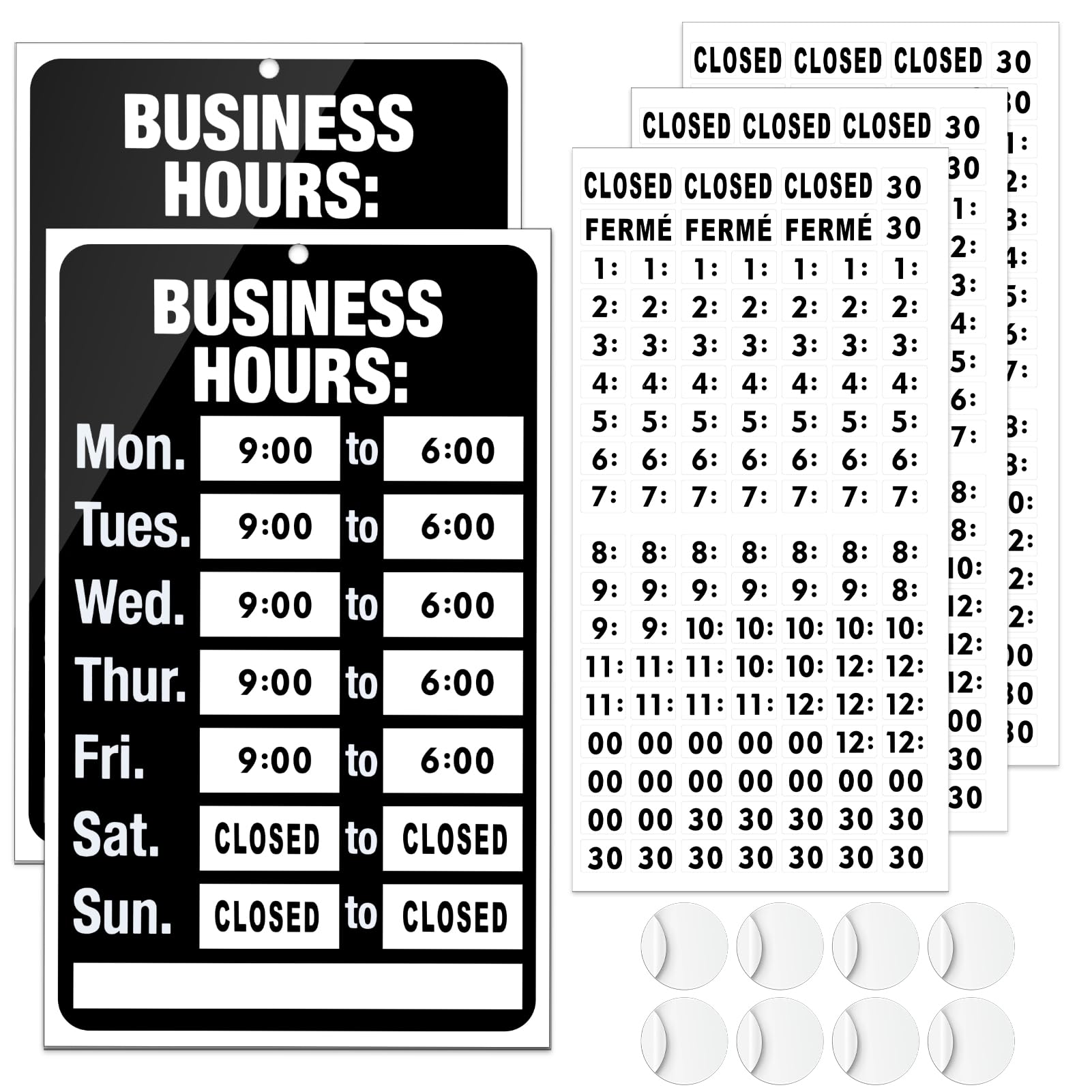 Amazon.com : 2 Piece Business Hours Sign, FlyCoco Hours of Operation ...