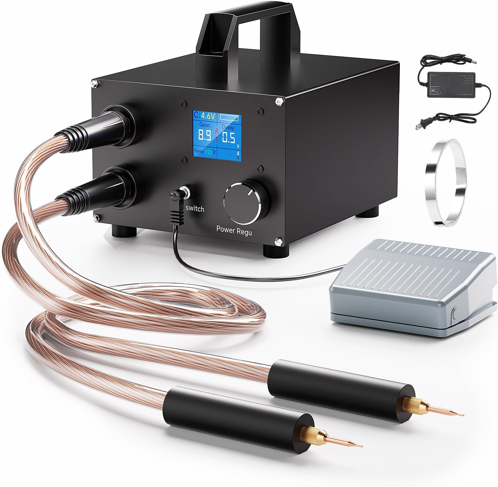 Handheld Spot Welder 5000W, Foot Pedal Spot Welder, 9 Gears Adjustable ...