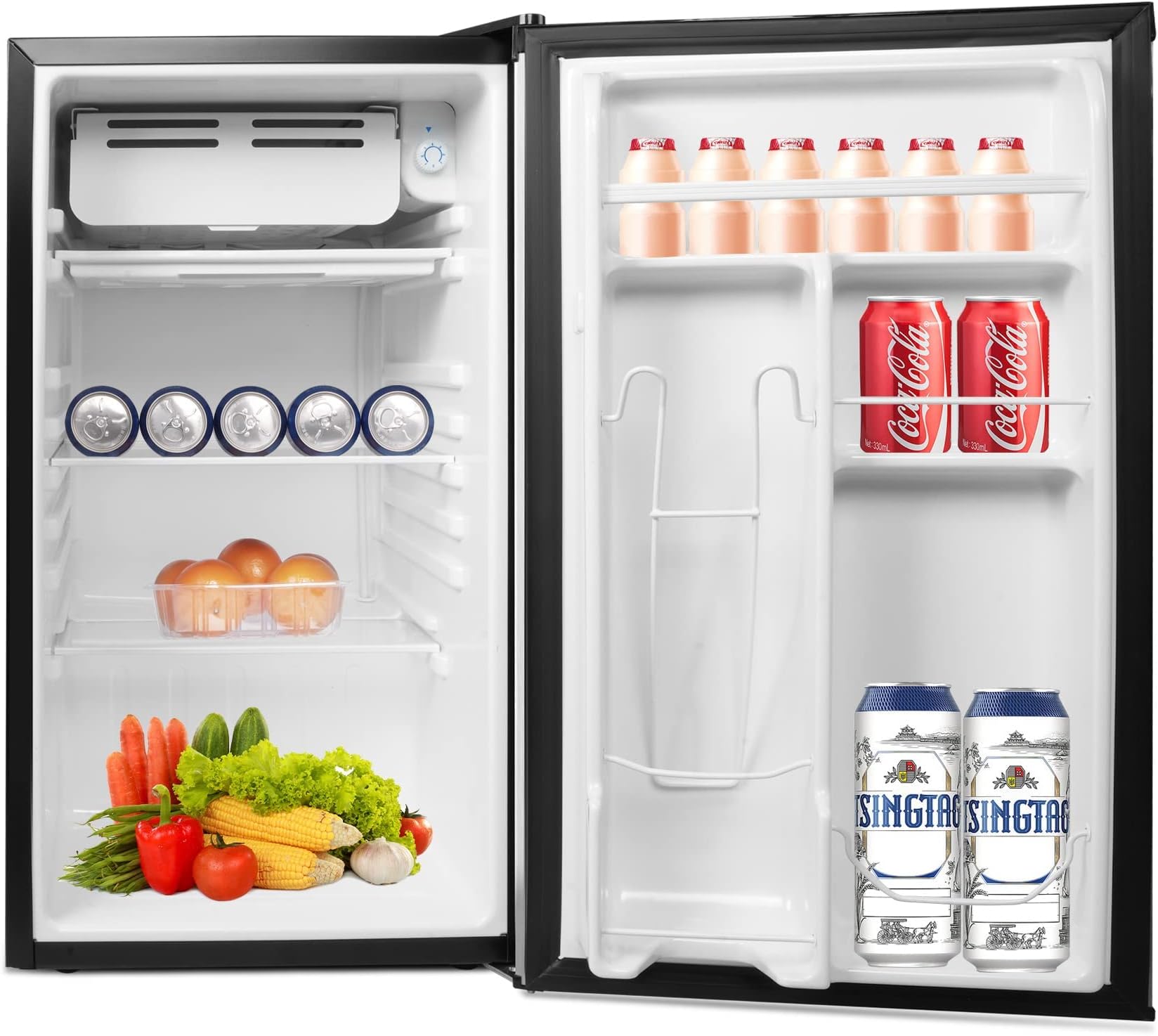 Amazon.com: Clarfey 3.2 Cu.Ft. Mini Fridge with Freezer, Compact ...