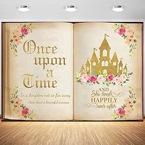 6x4ft Once Upon a Time Backdrop Flowers Fairy Book Tale Princess Castle ...