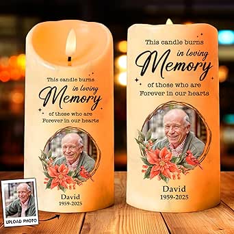 Amazon.com: NAREDA Personalized Memorial Led Candle, Cardinal Flameless Candle, Custom Photo ...