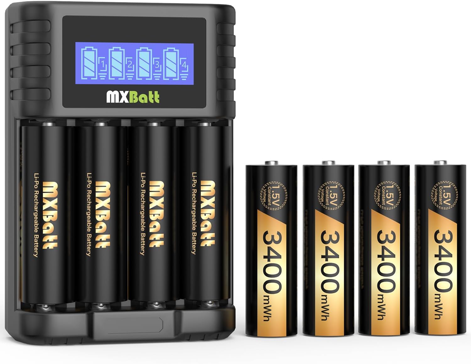 Amazon.com: Deleepow Rechargeable AA Batteries 1.5V 3400mWh High ...