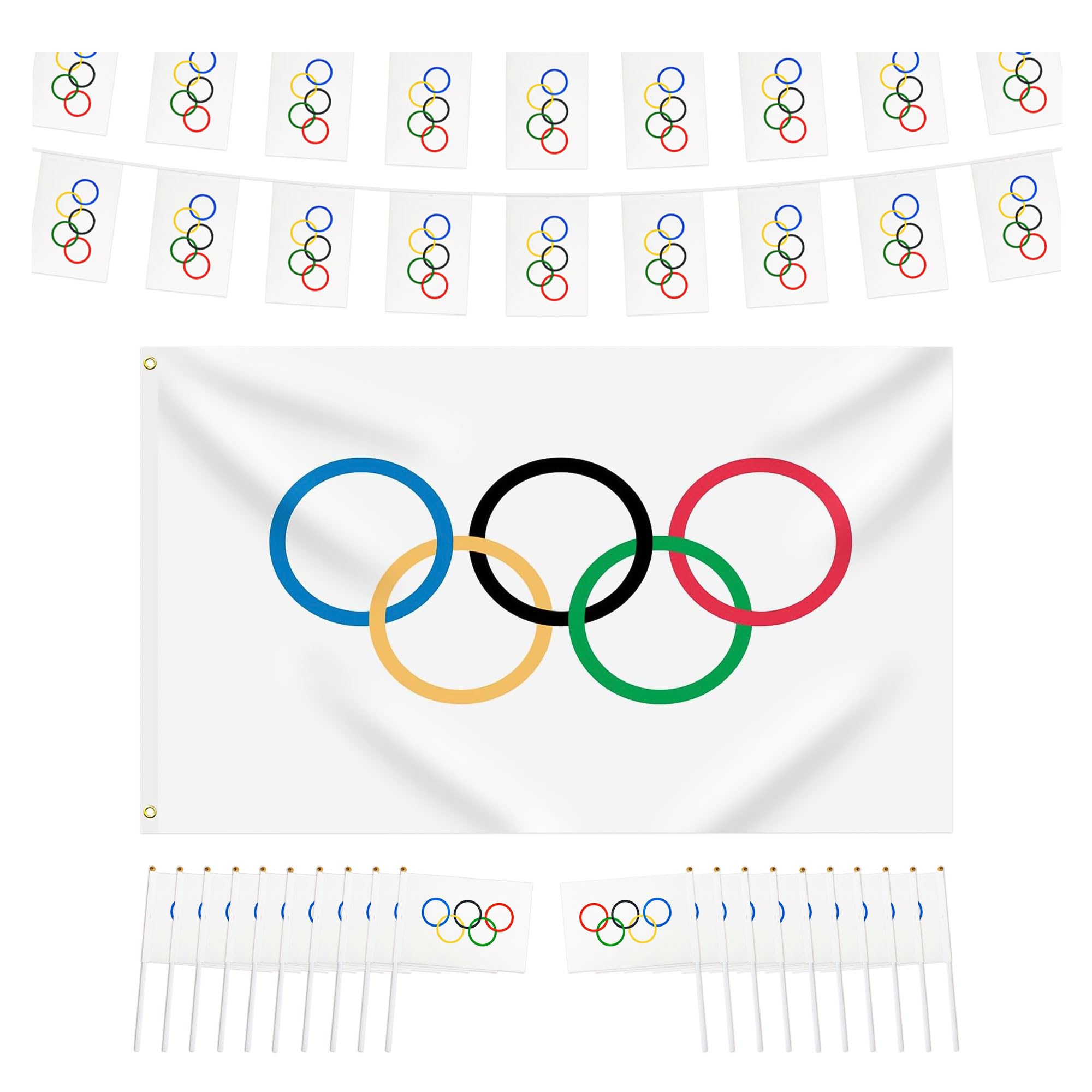 Snapklik.com : Olympic Rings Game Decorations Set, 5x3 Ft Olympic Flag ...