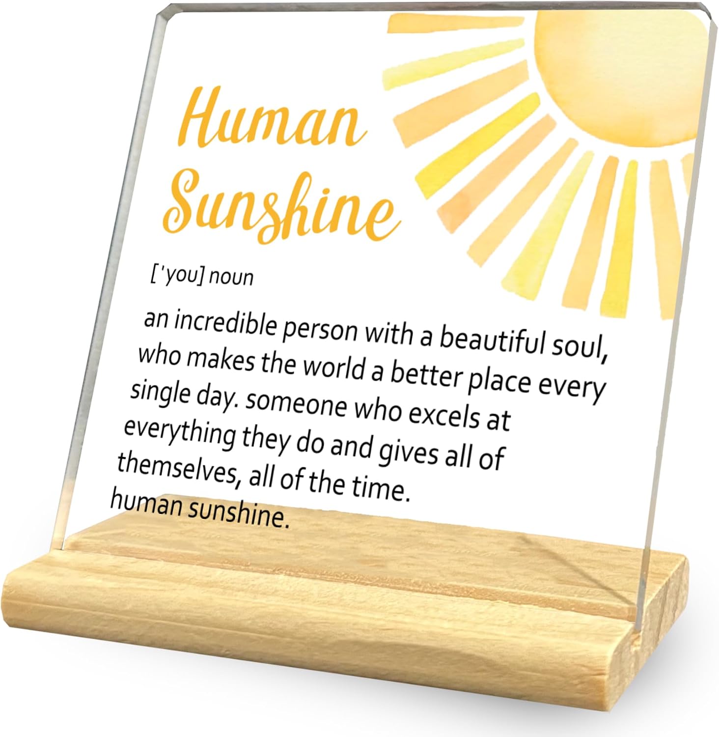 Amazon.com: Human Sunshine Acrylic Desk Decorative Sign, Inspirational ...