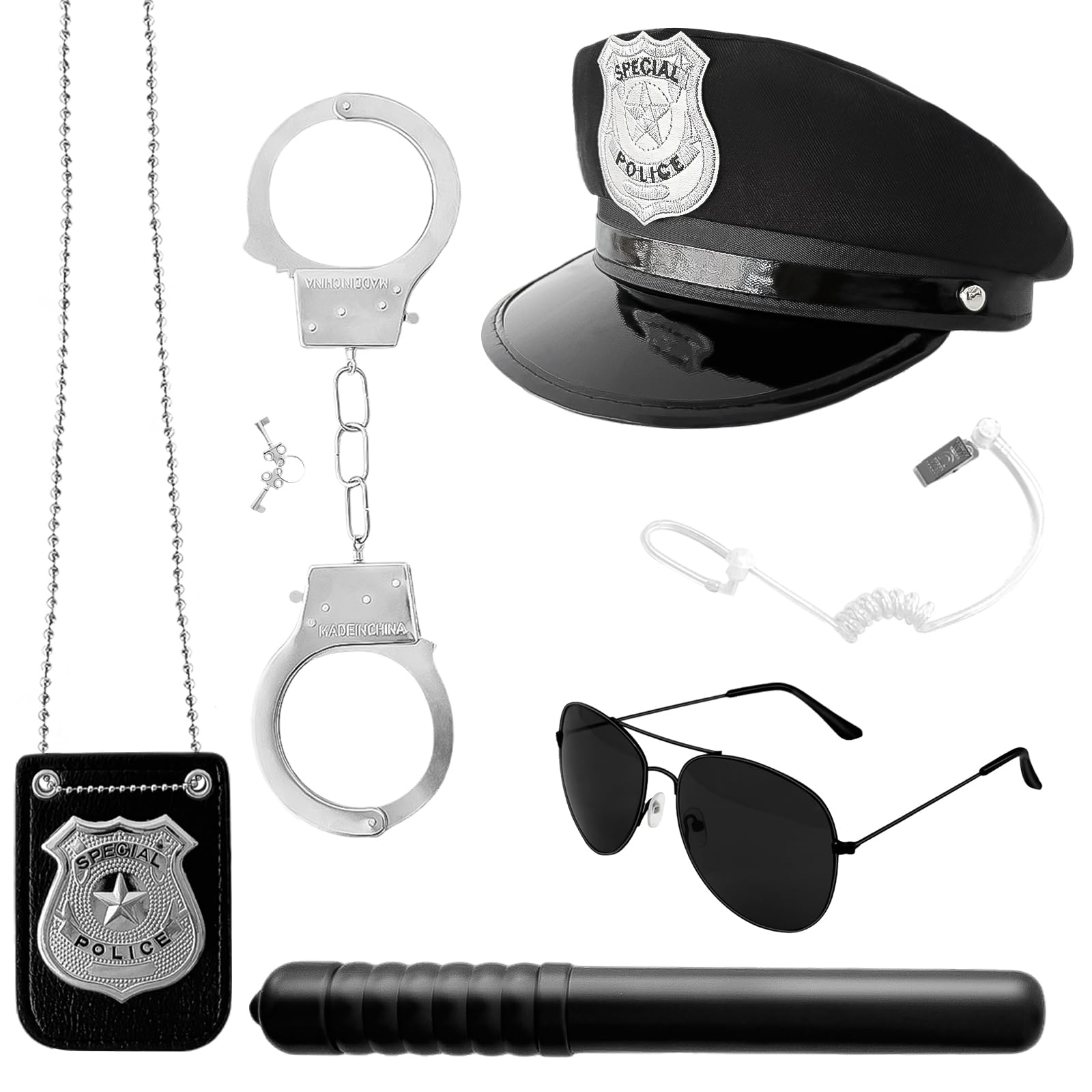 Snapklik.com : 6 Pcs Police Costume Accessories Set,Police Cosplay Costumes