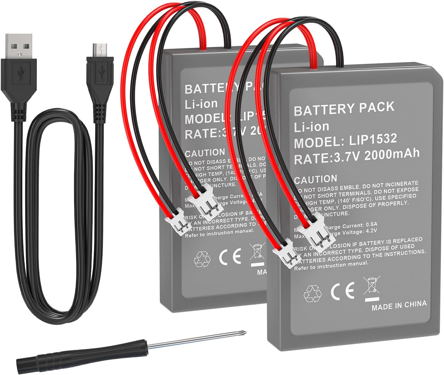 Amazon.com: Pickle Power 2 Pack 2000mAh PS4 Controller Battery ...