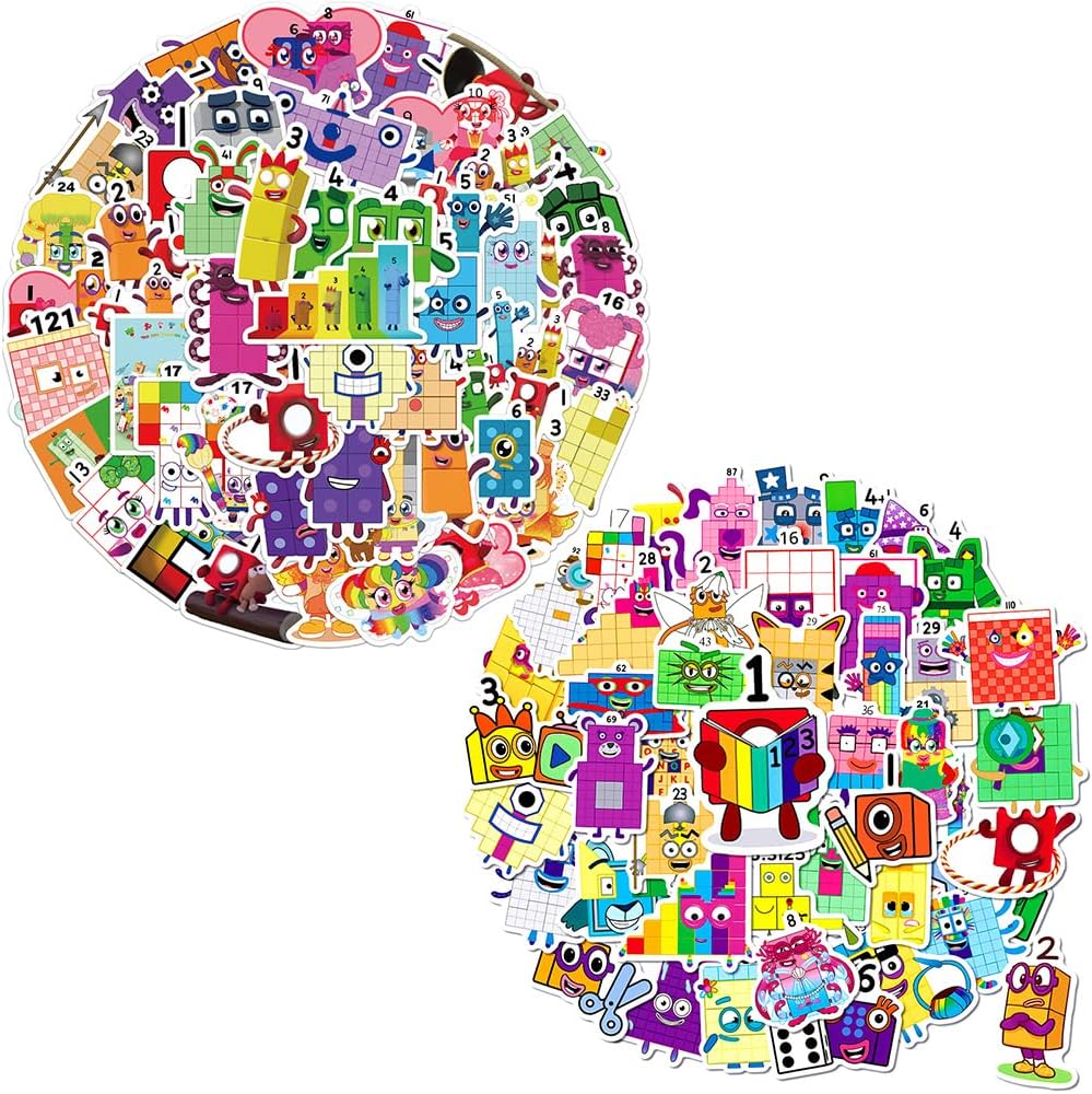 OCDSLYGB 102pcs Number Sticker,Cartoon Number Anime Stickers,Cute ...