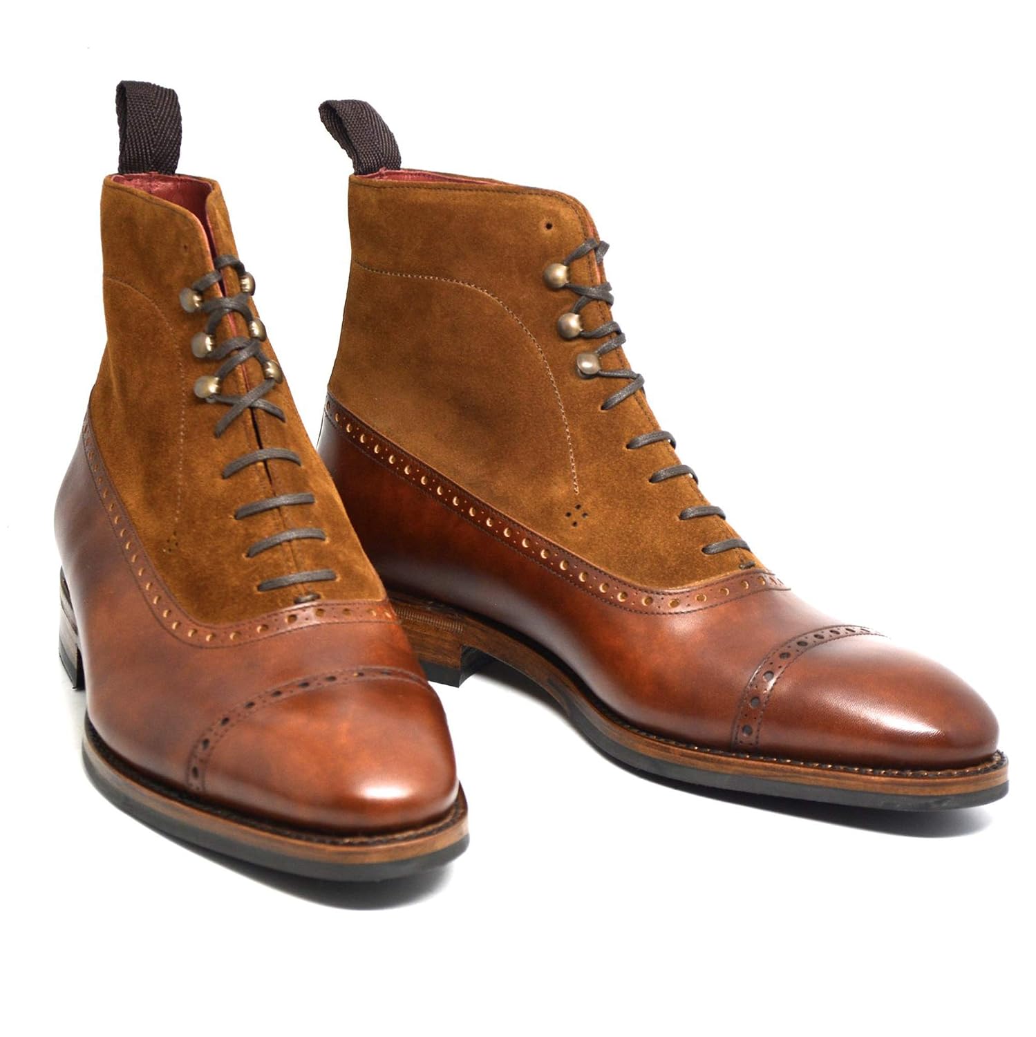 Buy Costoso Italiano Brown Leather Formal Lace Up Dress Boots for Men ...