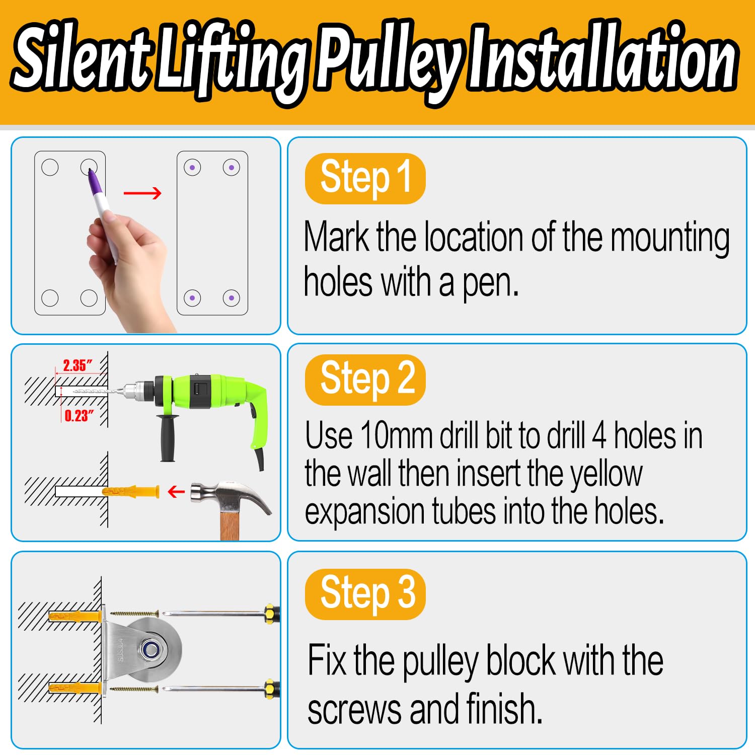 Snapklik.com : Heavy-duty Pulley System 2 Inch Stainless Steel Caster ...