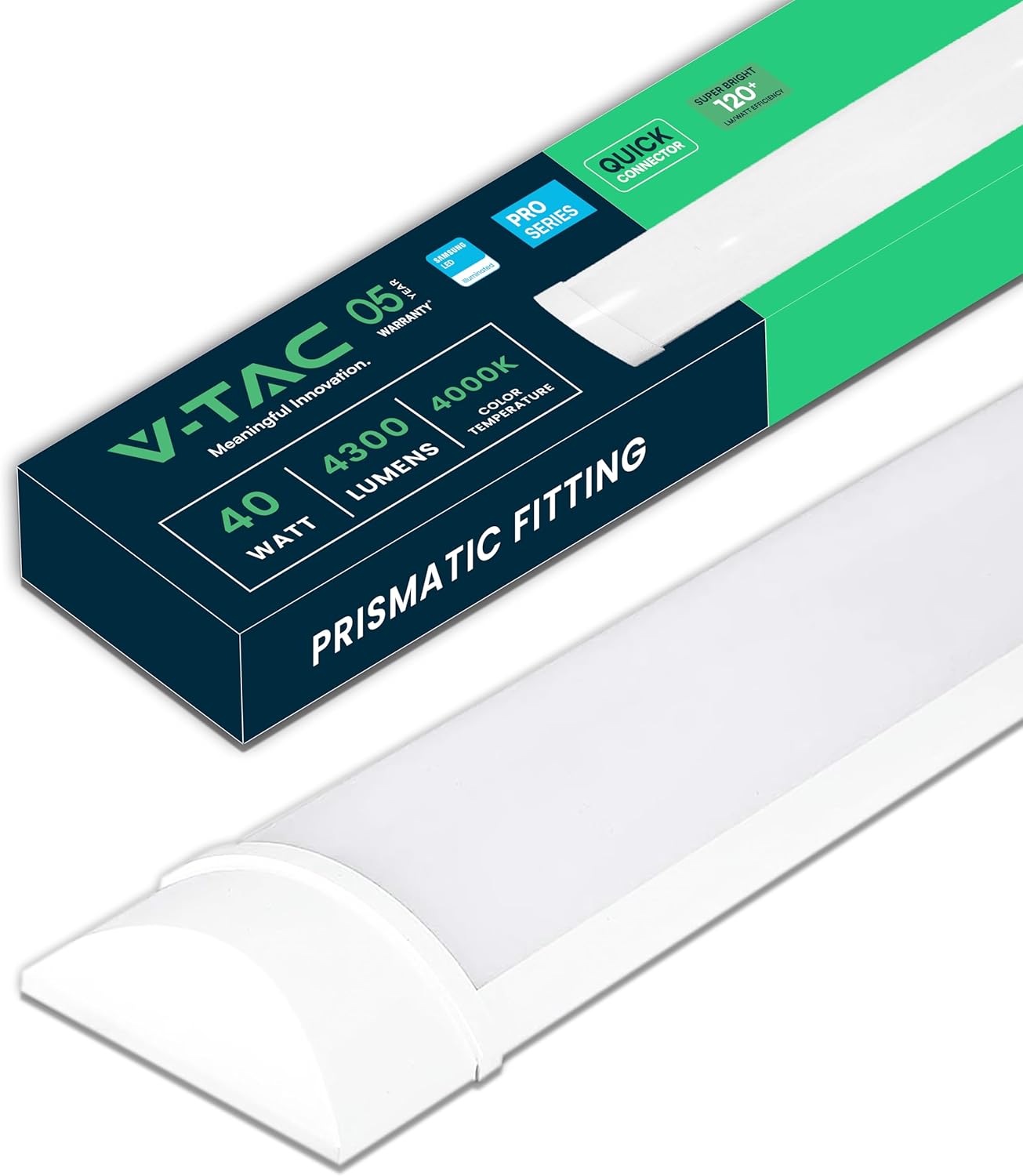 V-TAC Plafoniera LED Lineare da Soffitto 120 CM - 40W - con Chip Samsung - Lampada Rettangolare ...