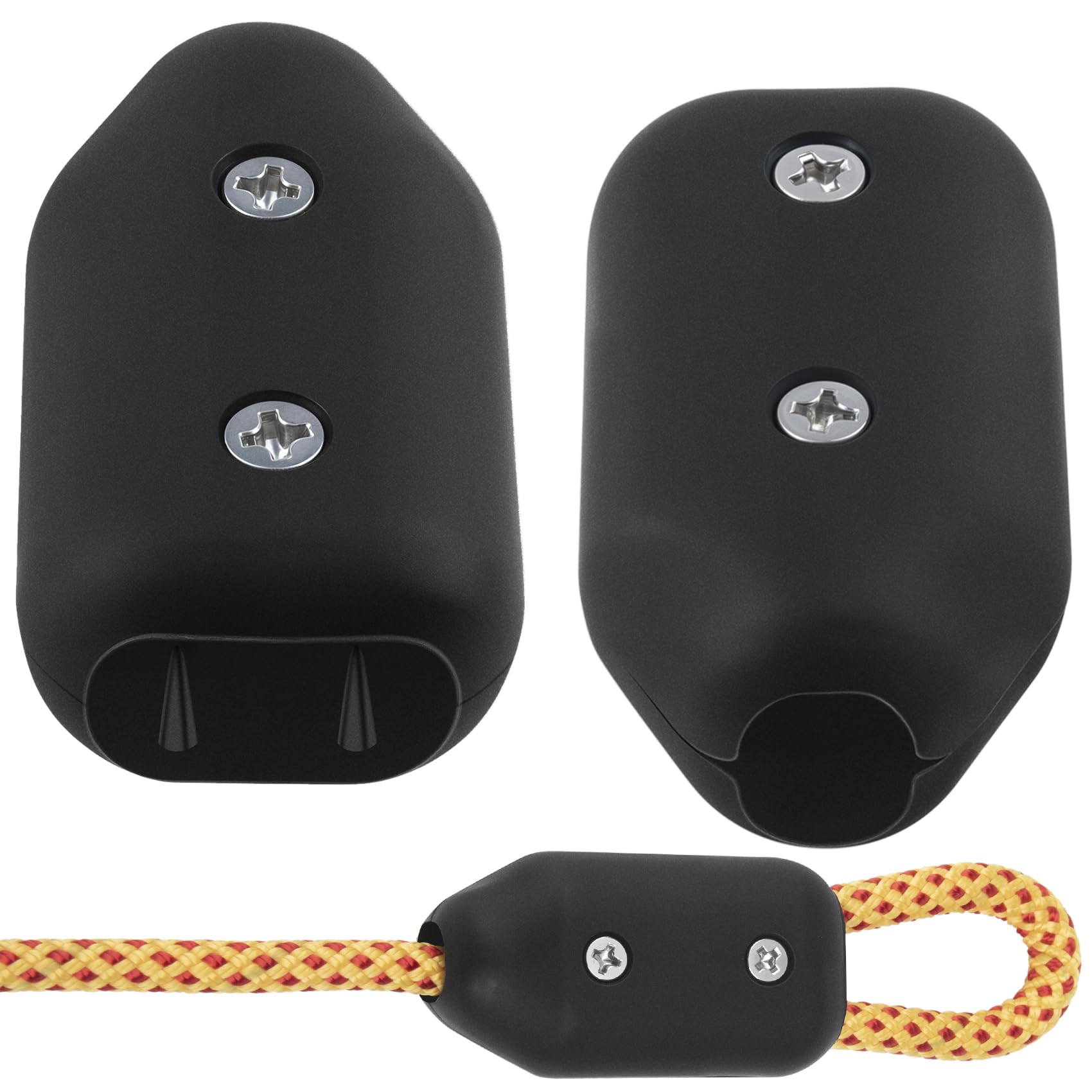 STSTR 2PCS 3/8 Inch Rope Clamps, Reusable Wire Rope Clamp, Black ...