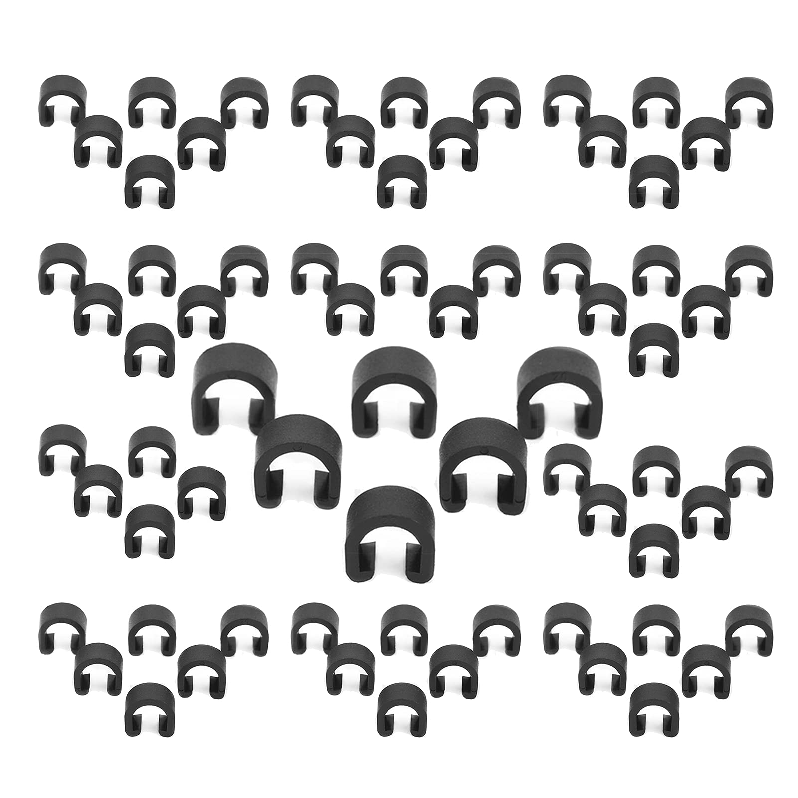 Bike Cable Guides 100-Pack Black Bicycle C-Clips - Cable Housing Clamps ...