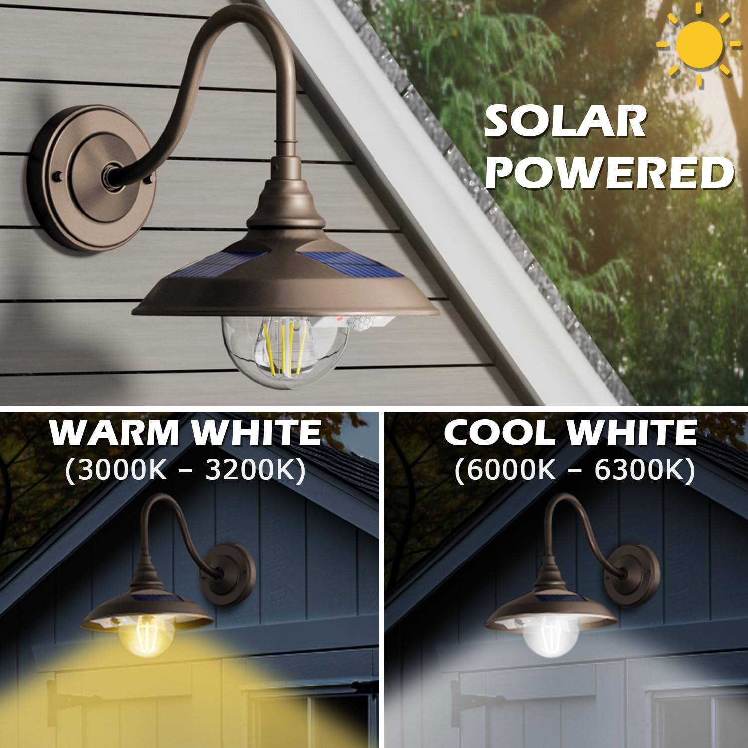 Snapklik.com : SIEDiNLAR Solar Barn Light Outdoor 3 Modes 2 Lighting ...