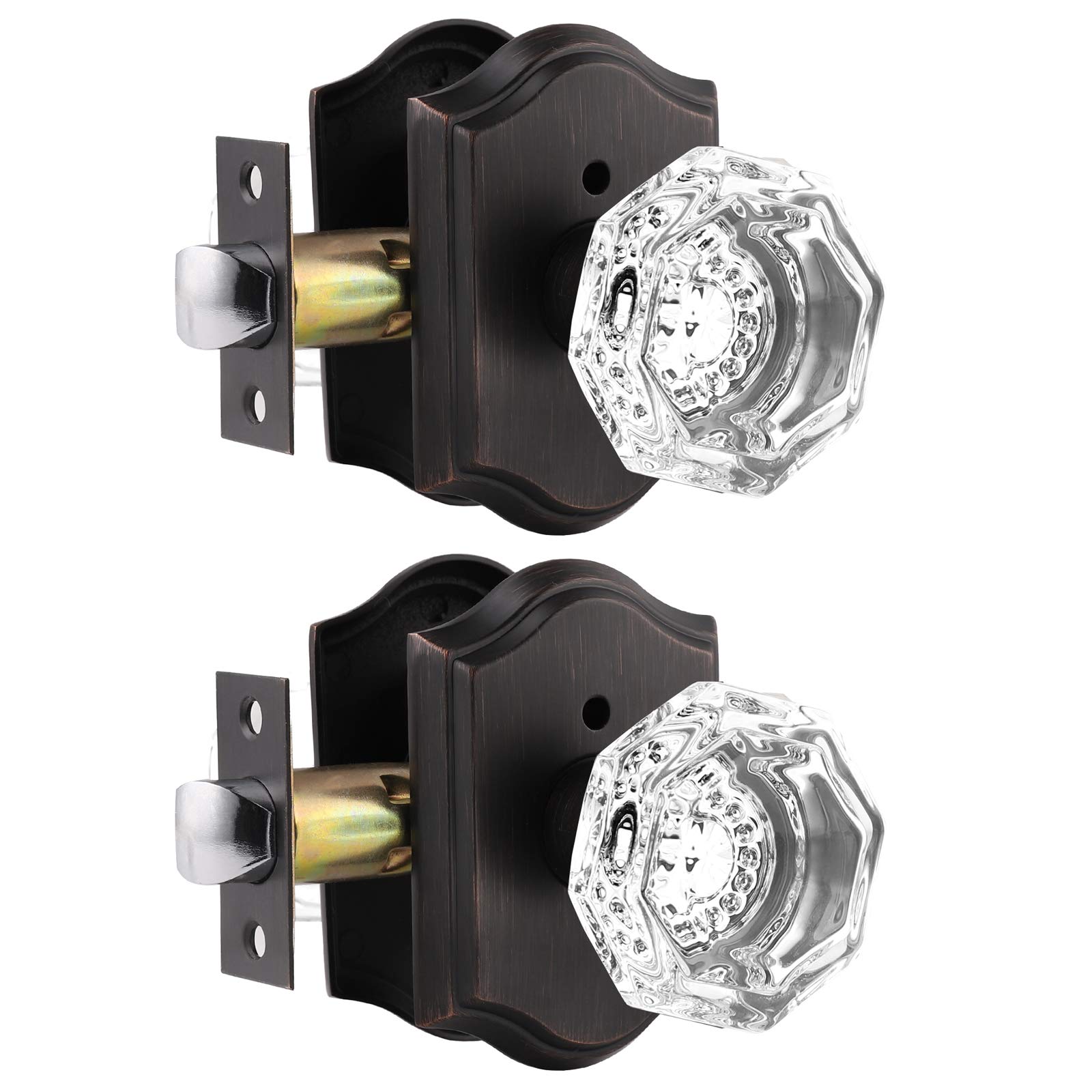 Gobrico Interior Keyless Privacy Door Knobs with Lock for Bed/Bath,Push ...