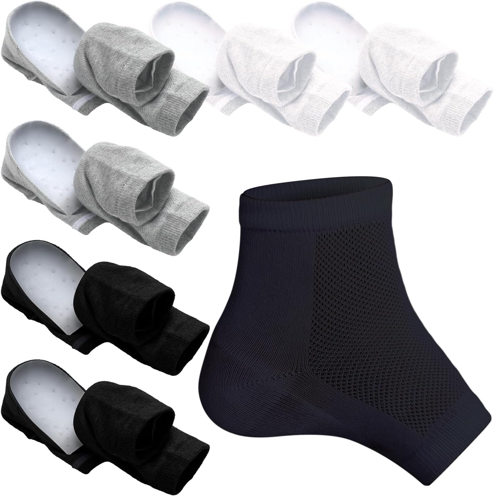 Amazon.com: Funnysoft 3 Pairs Height Max Socks Invisible Shoe Heel Pad ...