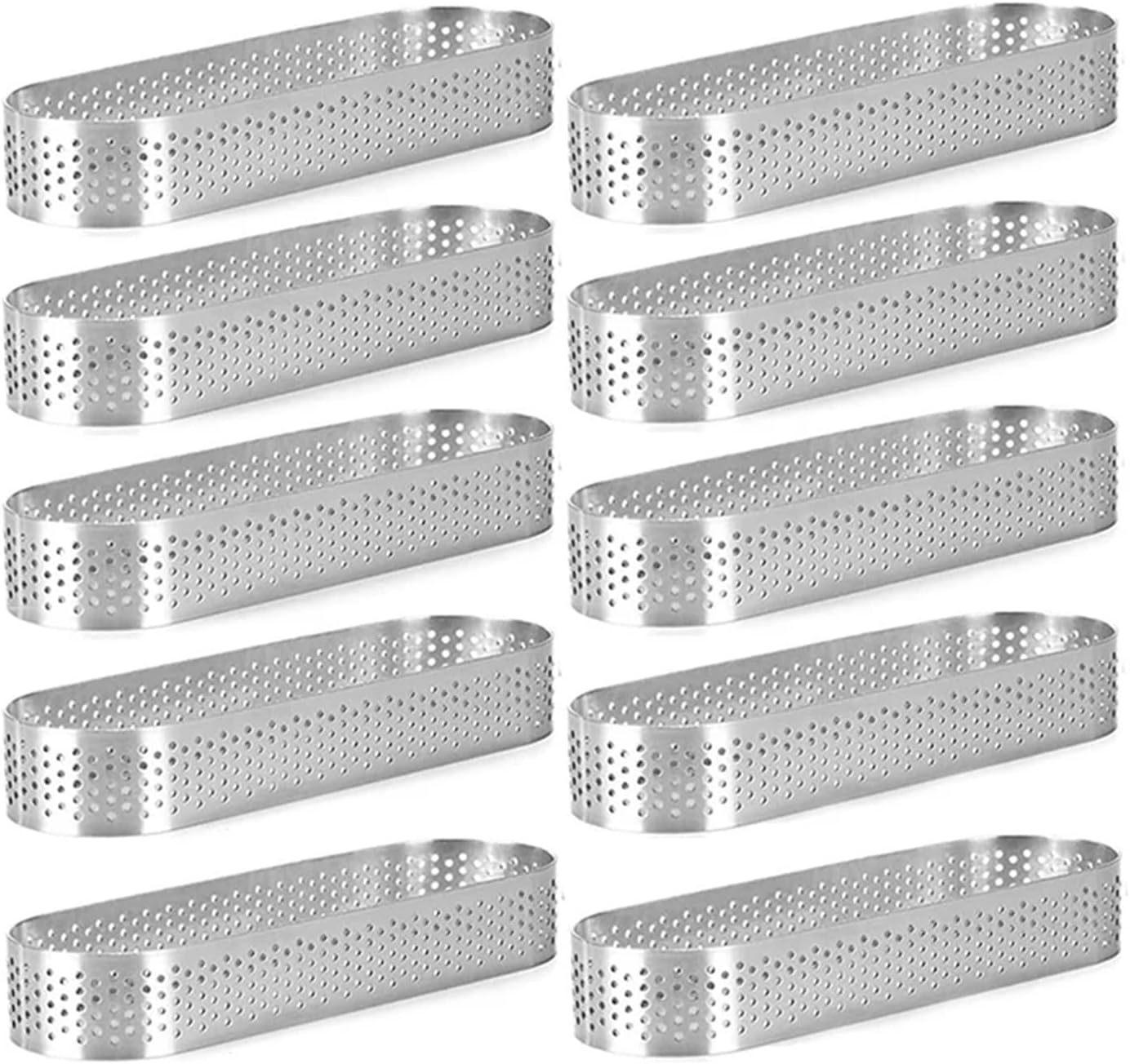 10 Pack Perforated Cake Rings Oval Tart Ring Perforated Baking Ring ...