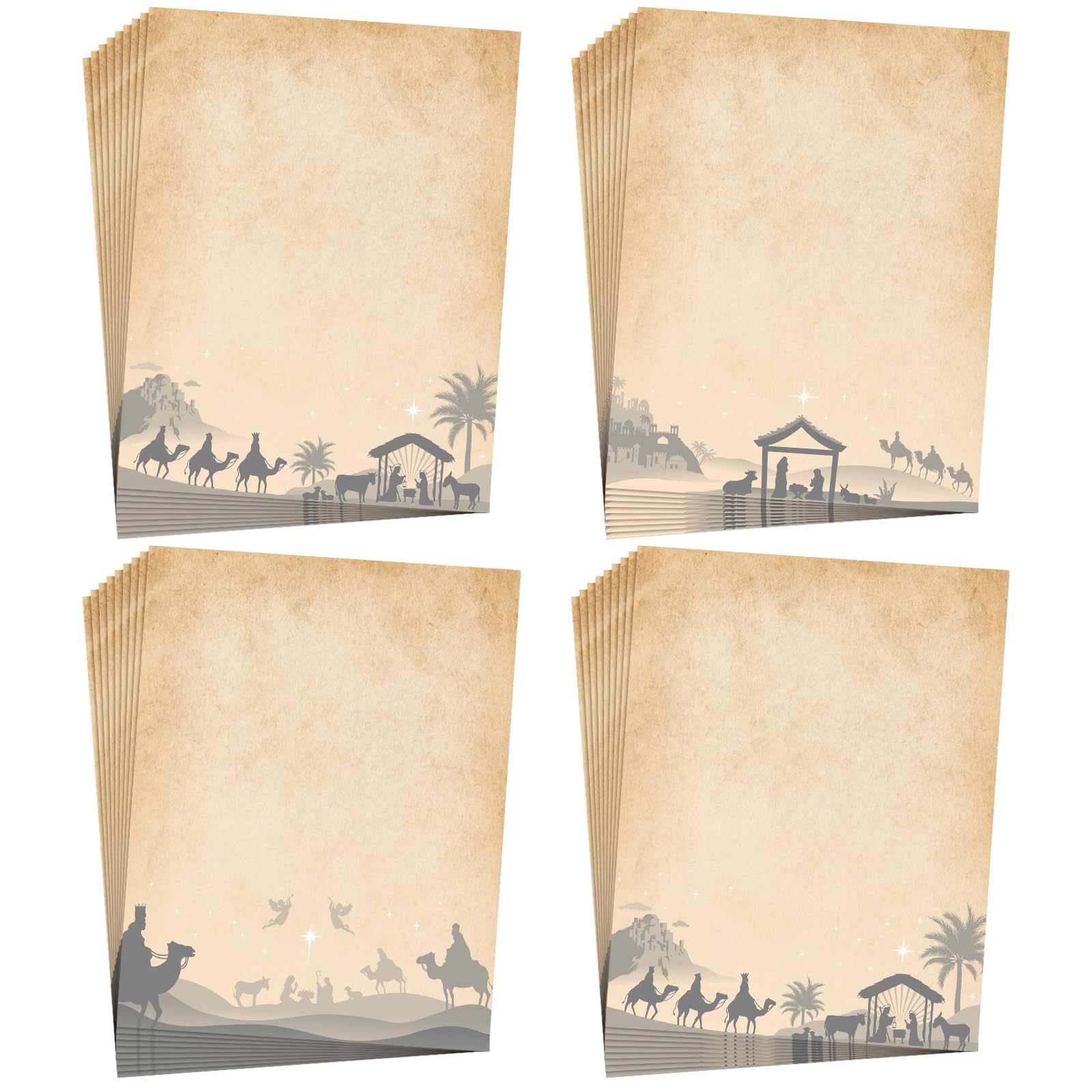 Amazon.com : Watersay 100 Pcs Holy Night Holiday Letterhead 8.5" x 11 ...