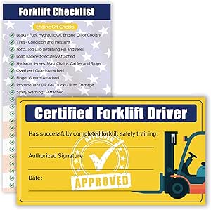 Amazon.com: 50-Pack Forklift Operator Safety Training Cards, Safety ...