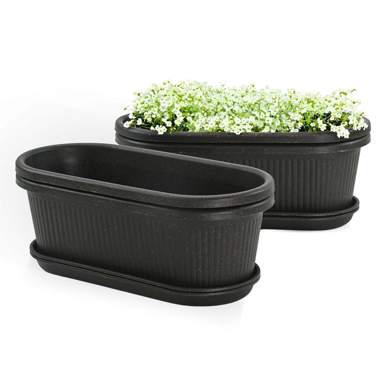 Eha Earth Friendly Regalia 16 Inch Pots and Planters Set of 4 | Bamboo ...