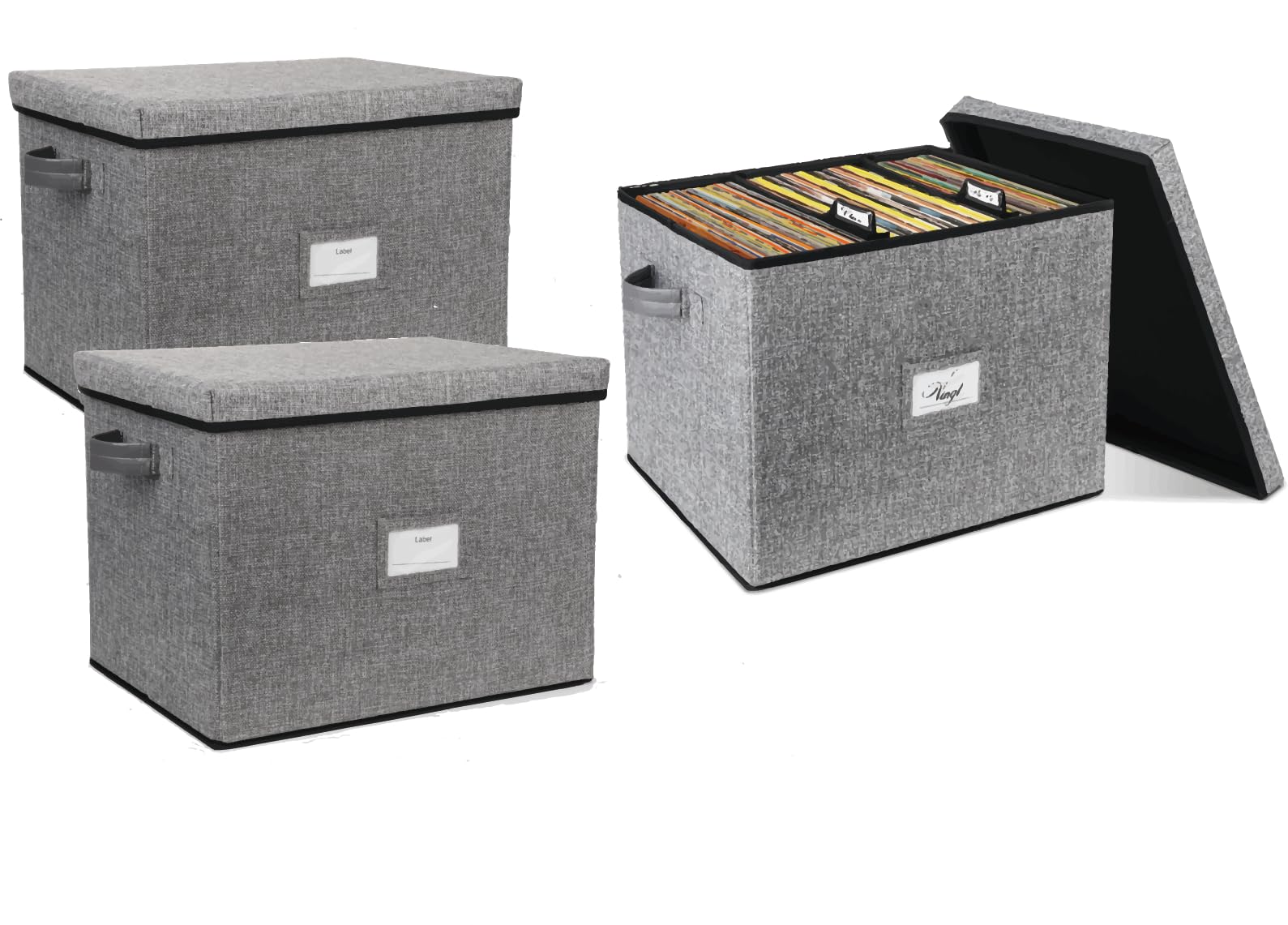Amazon.com: Lukeline Vinyl Record Storage Box for 100+ Single Records ...